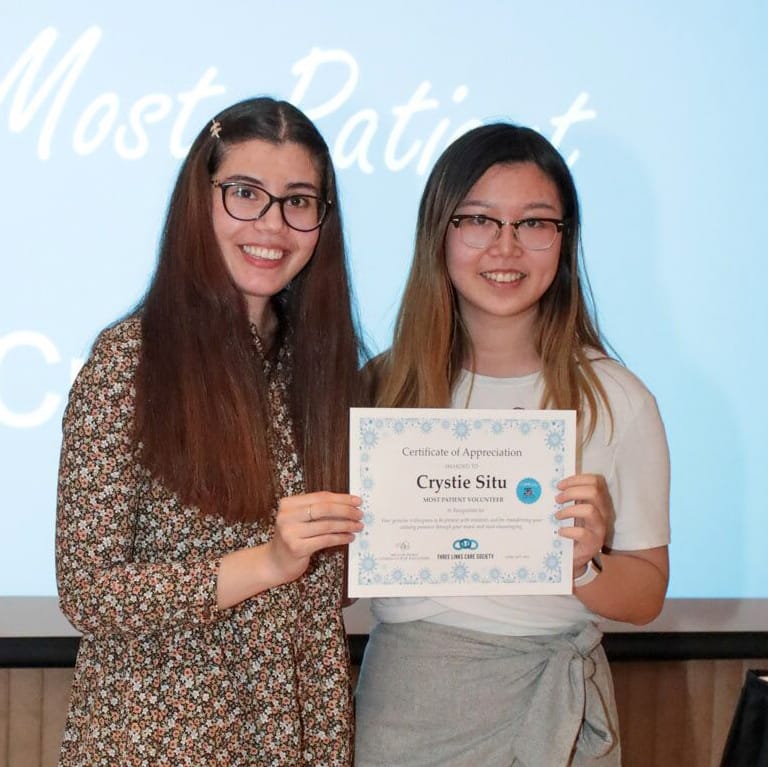 Crystie Situ: Most Patient Volunteer – Three Links Care Society